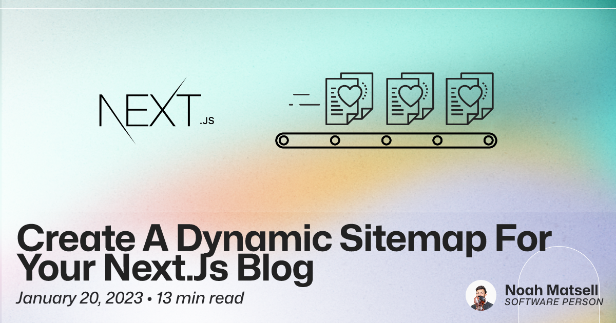 Create a Dynamic Sitemap for Your Next.js Blog // A Dev's Blog Create a Dynamic Sitemap for Your Next.js Blog // A Dev's Blog
